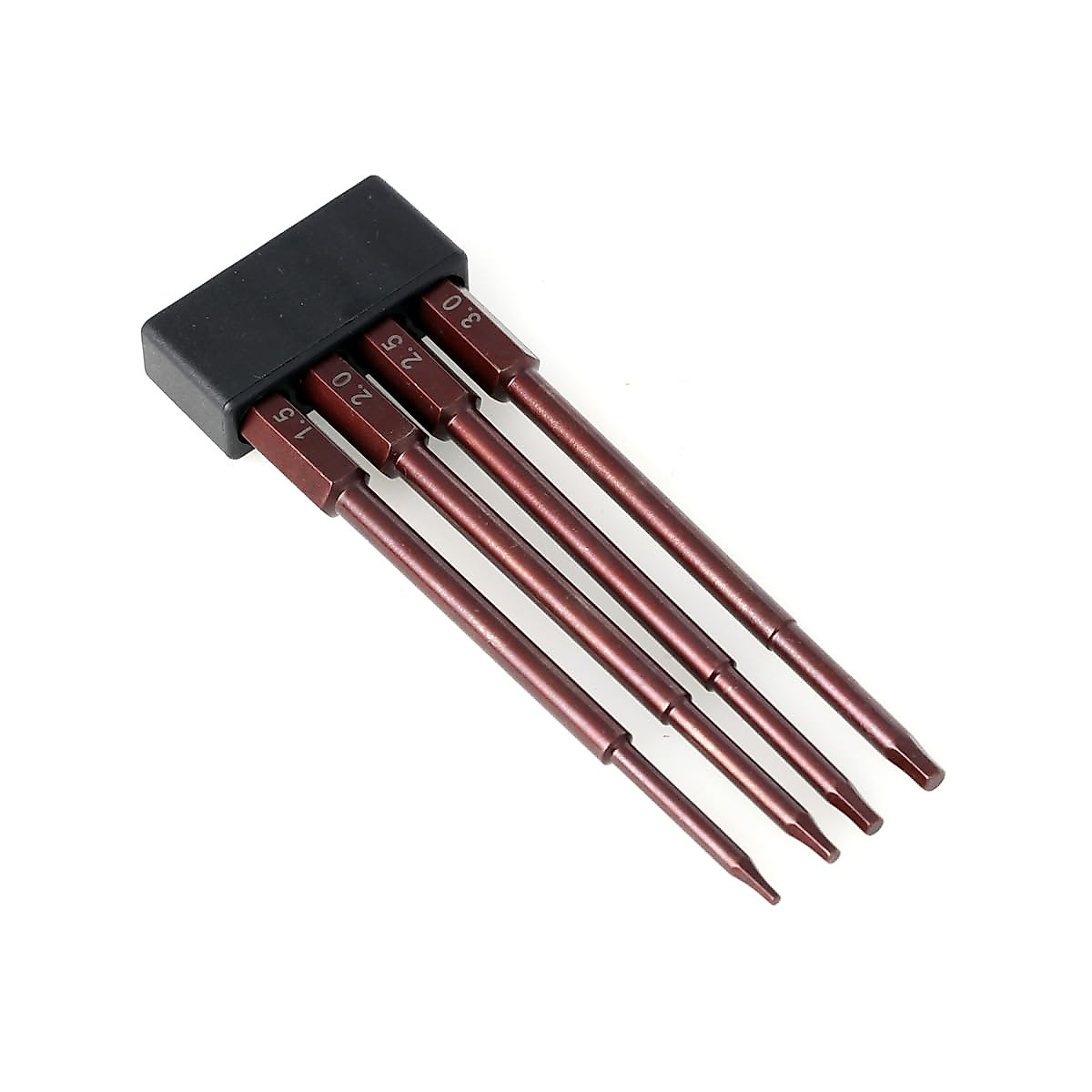 LCX Racing 4pc 1/4" Metric Hex Bit Set, Electric Screwgun, Power Drill RC Hobby RC Model RC Truck (1.5 2.0 2.5 3.0mm)