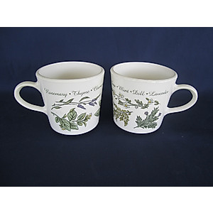 (2) Vintage Corelle Corning Ware " Thymeless Herbs " Cups Mugs - Set of 2