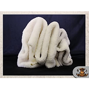 Heavy Duty Sherpa Sheep Skin 60" Wide - 21oz per Yard, 7.7mm Sold by The Yard (Ivory)