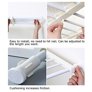 Scalable Layered Separator Updated Version Adjustable Storage Rack Shelf for Wardrobe Refrigerator Cupboard Random Colour ((33-53) x42cm)