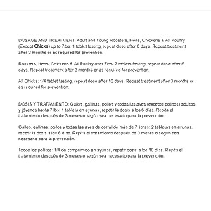 DEWORMX para Gallos Gallinas Pollos DEWORMX for Rooster Hens Chickens Natural Ingredients