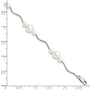 IceCarats 925 Sterling Silver Freshwater Cultured Pearl Chain Bracelet