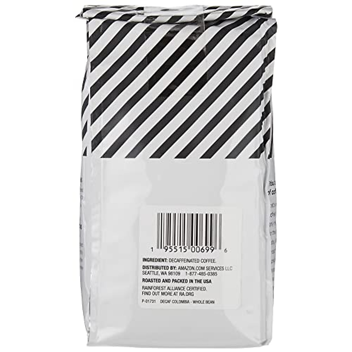 AmazonFresh Decaf Colombia Whole Bean Coffee, Medium Roast, 12 Ounce