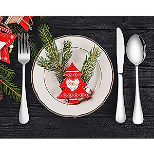 Silverware Set Service for 2, E-far 10-Piece Stainless Steel Flatware Set Cutlery Set, Include Knife/Fork/Spoon, Simple & Classic Design, Easy Clean & Dishwasher Safe