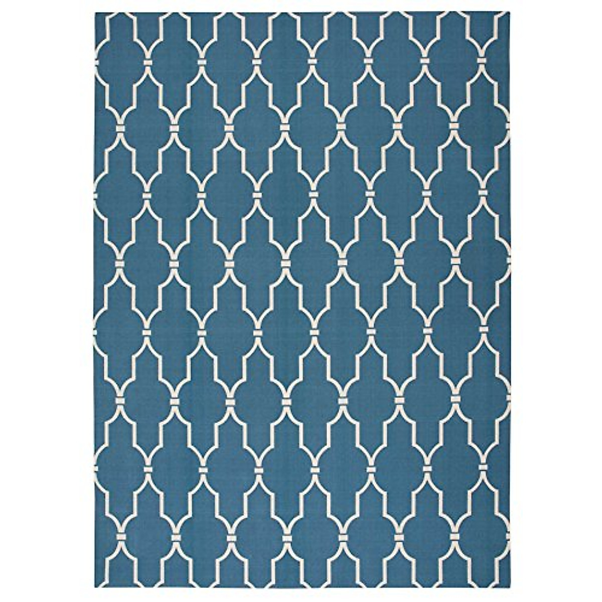 Nourison Home & Garden Indoor/Outdoor Navy 5'3" x 7'5" Area-Rug, Easy-Cleaning, Non Shedding, Bed Room, Living Room, Dining Room, Kitchen (5x7)