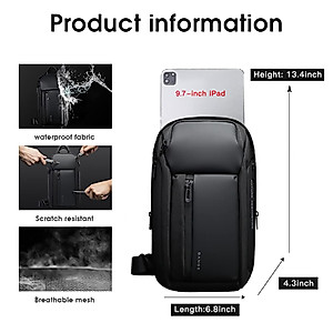 BANGE Business Waterproof 15.6 inch Laptop backpack and Waterproof chest bag for men and women
