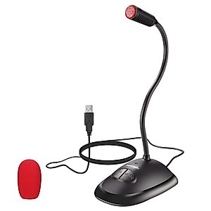 USB Computer Microphone, Plug&Play Cardioid Condenser PC Laptop Mic, On/Off and Mute Buttons with LED Indicator, Compatible with Windows/Mac, Ideal for YouTube,Zoom,Recording,Games (6ft)