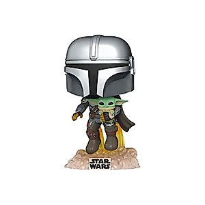 Funko Pop! Star Wars: The Mandalorian - Mandalorian Flying with The Child Grey