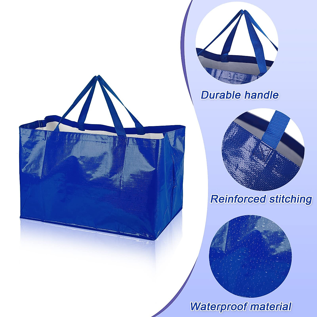 6 Pieces Extra Large Shopping Bags Reusable Grocery Bags Colorful Woven Grocery Totes with Handles Foldable Bags for Groceries Clothes Lightweight