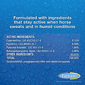 Farnam Endure Sweat-Resistant Horse Fly Spray, Kills, Repels, Protects, 128 Ounces, Easy Pour Gallon Refill