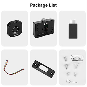 Bluetooth Fingerprint Cabinet Lock, Smart Biometric Cabinet Lock, Keyless Hidden File Drawer Wardrobe Lock, Child Safety Electric Fingerprint Lock, DIY Wooden Furniture Privacy Lock (Plastic)