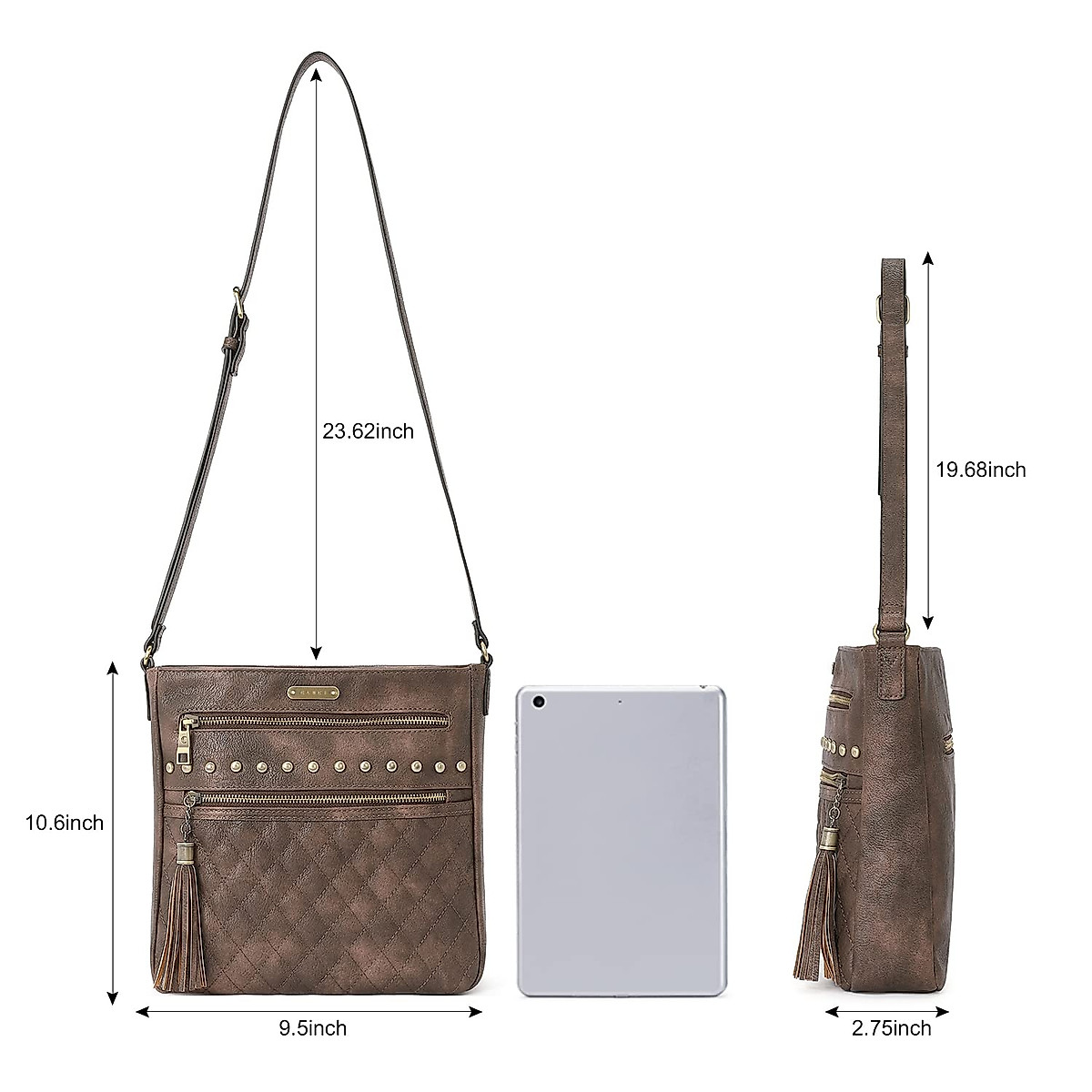 CLUCI Leather Backpack Purse for Women Crossbody Bags Purses for Women, Leather Messenger Tassel Bag