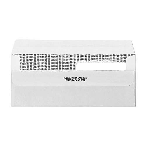 500 No. 8 Flip and Seal Double Window Security Check Envelopes - Designed for Quickbooks Printed Checks - Number 8 Size 3 5/8 Inch x 8 11/16 Inch