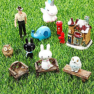 9 Pieces Miniature Table and Chairs Set Fairy Garden Furniture Ornaments Mini Decorative Resin Floral Table Chair Micro Landscape Decoration for Landscape Garden Decoration Accessories Supplies
