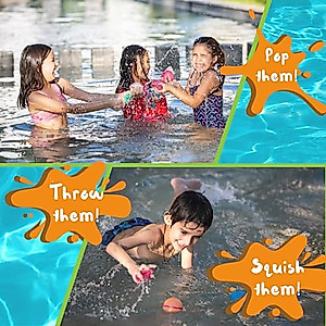 COLETA Reusable Water Balloons 12 Pcs Magnetic Self-Sealing. With 2 Side Bags. Refillable Latex-Free Soft Silicone Bombs Quick Fill Balls Boy Girl Gift Toy for Outdoor Activities Pool Beach Splash Fun