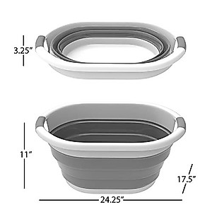 Collapsible Laundry Basket- Space Saving Pop Up Clothes, Multiuse Organizer/Storage Container with Comfort Grip Handles by Lavish Home (Gray)