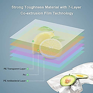 MSAKE Vacuum Sealer Bags- 2 Rolls a 11"x16' And a 8"x16'