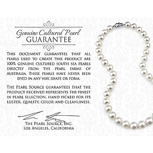 THE PEARL SOURCE 14K Gold 10-11mm Round Genuine White South Sea Cultured Pearl Sally Earrings for Women