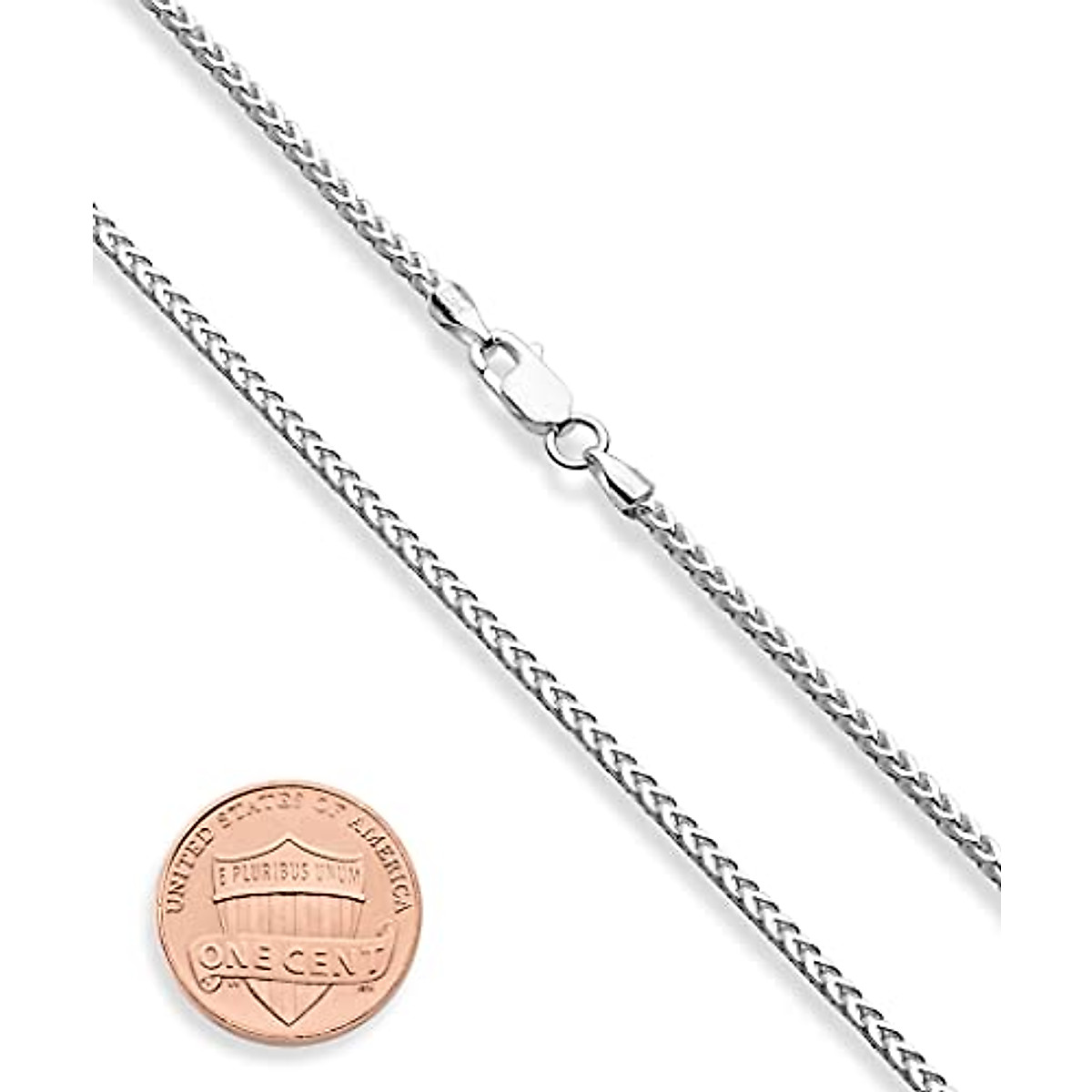 Miabella Solid 925 Sterling Silver Italian 2mm Franco Square Box Link Chain Necklace for Men Women Made in Italy (Length 20 Inches)