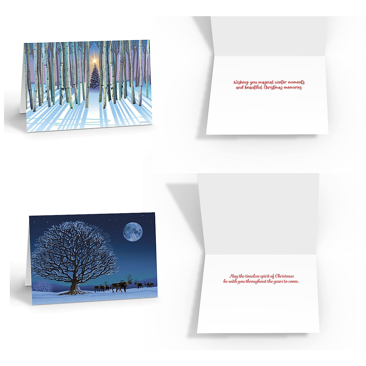 Stonehouse Collection Assorted Christmas Cards | Winter Forest Holiday Boxed Cards | USA Made | 18 Beautiful Christmas Cards & Envelopes (Forest)