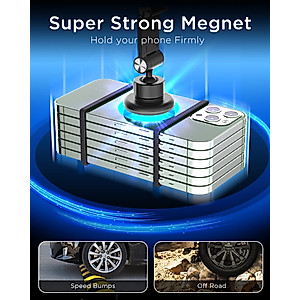 TOKARIGO Magnetic Phone Mount for Laptop and Car [Strong Magnet][Adjustable extendable Telescopic arm][360° Free Rotation] Holder Suitable Dashboard Screens Compatible Tesla Model 3/Y/X/S, Black