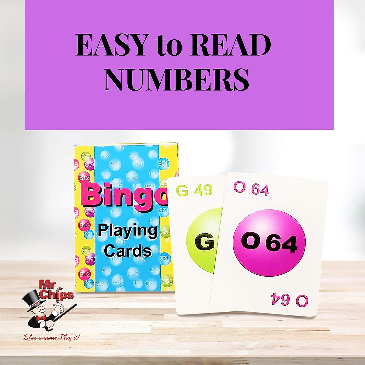 MR CHIPS Jam-Proof Master Board Bingo Card Slide with Shutters Plus Deck of Calling Cards