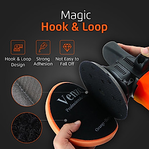 Venzo 6 Inch Buffing Polishing Pads, 5 Pcs 6.5" Front Side for 150mm Backing Plate, Buffing Polishing Pads Kit, Cutting Pads for Car Buffer Polisher Compounding, Polishing, Waxing Pads