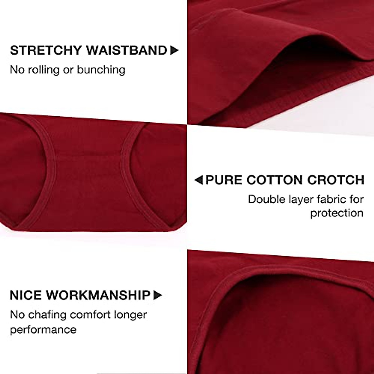 WeciBor Women's 12 Pack High Waisted Cotton Briefs Underwear Comfy Ladies Breathable Panties - Size M