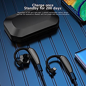 Munlar Bluetooth Wireless Earbuds IPX6 Waterproof Ear Hook Earphones with Microphone Ultra-Long Life Hanging Ear with Stereo Sounds for Sports Or Office