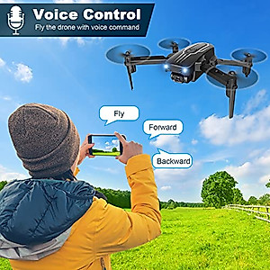 Drone with Camera for Adults Kids - 1080P HD FPV Camera Drones with Carrying Case, Foldable Drone Remote Control Toys Gifts RC Quadcopter for Boys Girls with 2 Batteries, Headless Mode, One Key Start, Speed Adjustment, 3D Flips