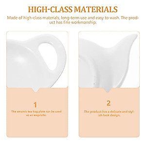 Ceramic Teabag Coaster Tea Bag Squeezer Ketchup Seasoning 2Pcs Tea Bag Rest Teaspoon Rest Tea Holder Tea Bag Holder Ceramic Tea Bag Holders for Tea Bag Tea Bag Holder Organizer