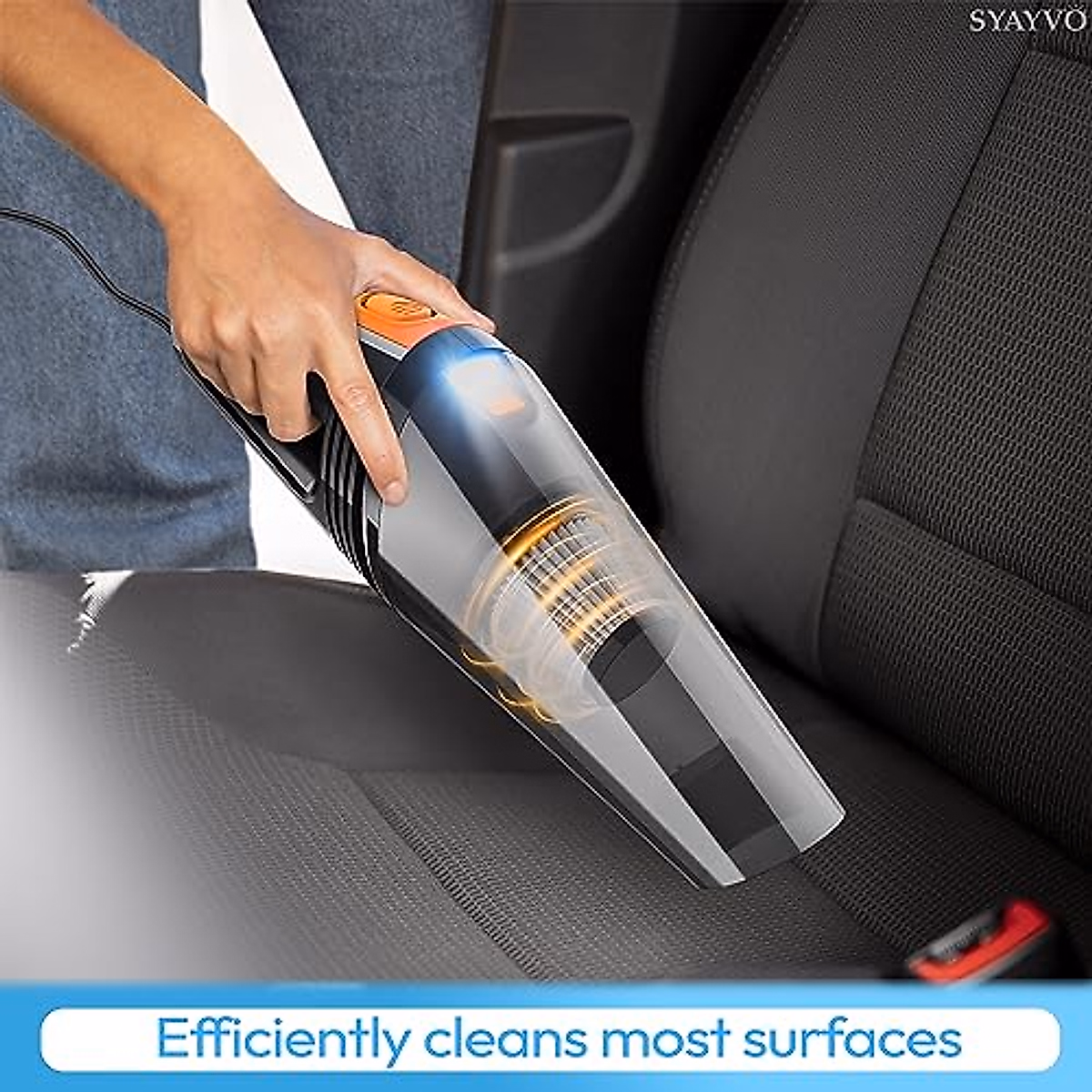 Portable Car Vacuum Cleaner High Power - 8000PA/100W/DC12V, 16.4Ft Cordless Handheld Vacuum with LED Light - Car Detailing Kit Interior Cleaner Wet Dry Vacuum Cleaner Cordless Men Car Accessories