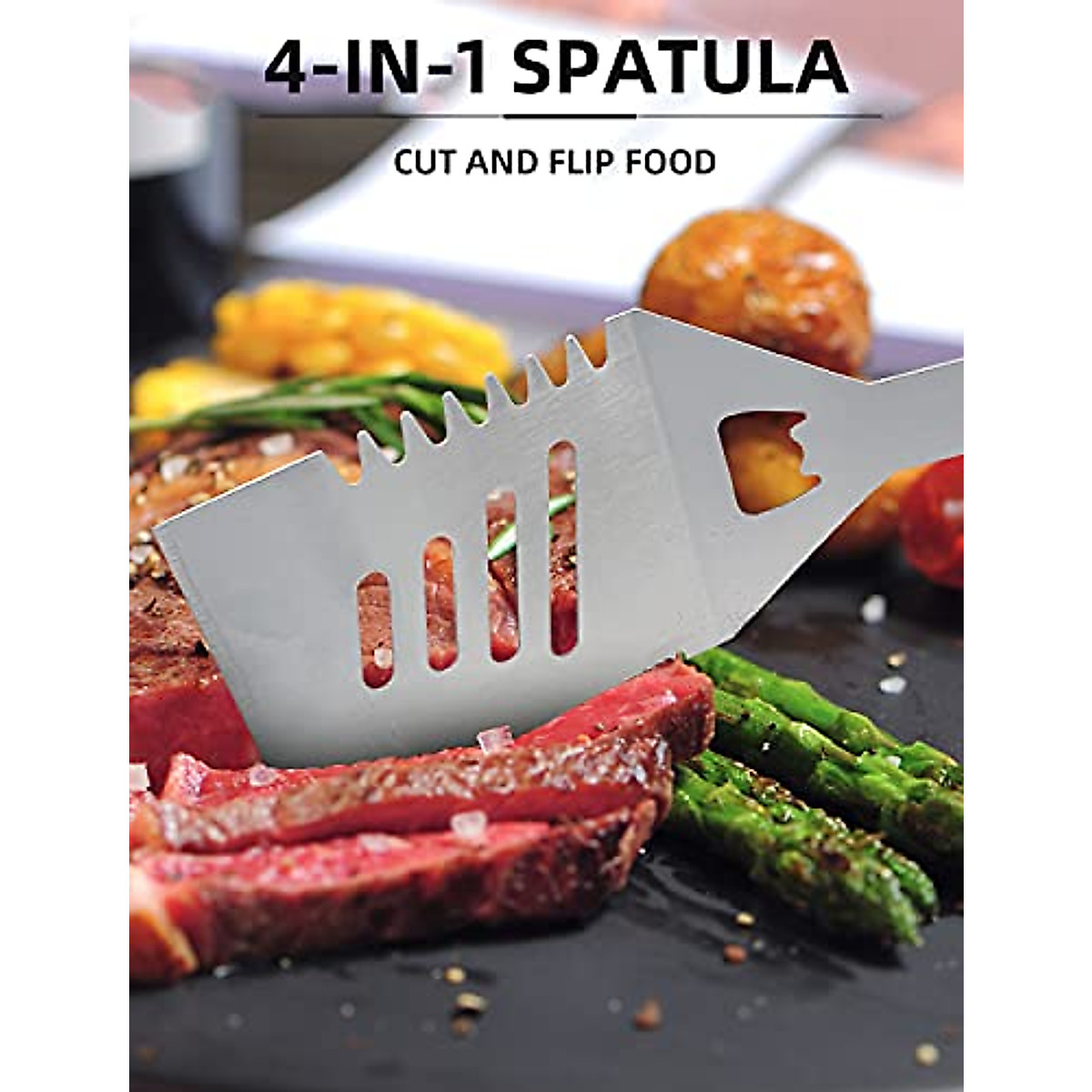 Grilljoy 22Pcs Premium Grill Tools Set, Grill Kit with BBQ mats in Aluminum Case, Professional BBQ Accessories Set for Outdoor Camping, Grill Set for Men Women