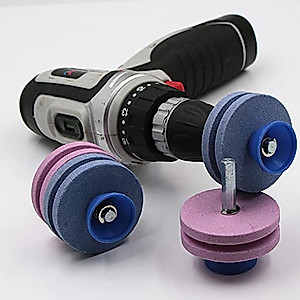 SaiDian 1Pcs Universal Lawn Mower Sharpener Garden Grinding Tool Lawn Mower Fast Blade Sharpener Tool for Power Drill/Hand Drill