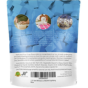 velona 2 LB - Goats Milk Soap Base Pre-Cut Cubes | SLS/SLES Free | Glycerin Melt and Pour | Natural Bars for The Best Result for Soap-Making