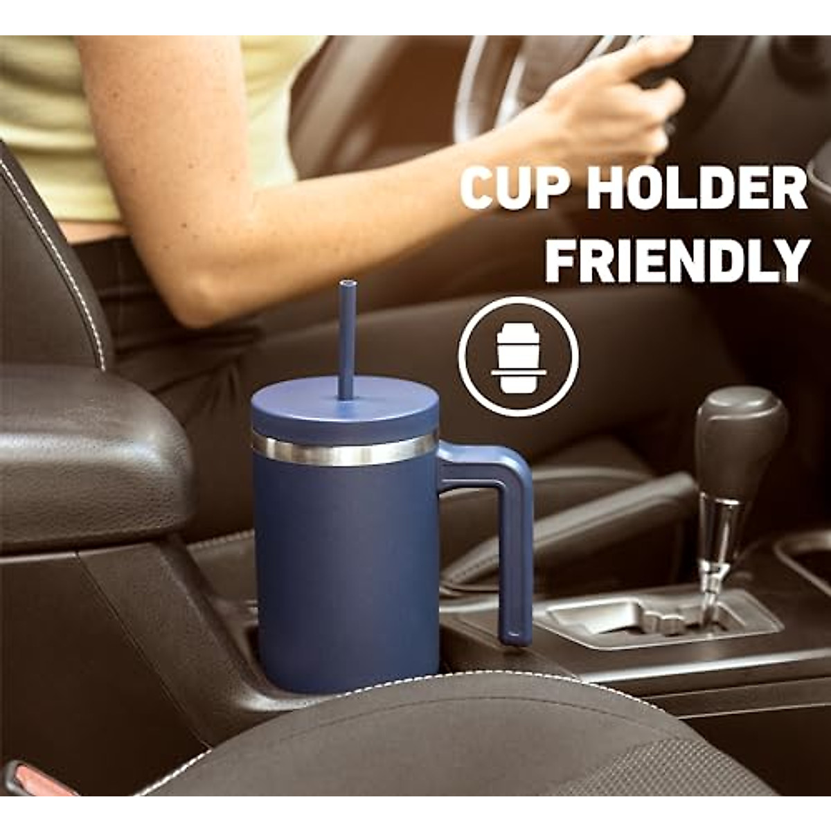 Hydrapeak Voyager 40 oz Tumbler with Handle and Straw Lid | Reusable Stainless Steel Water Bottle Travel Mug Cupholder Friendly | Insulated Cup (Black Leopard)