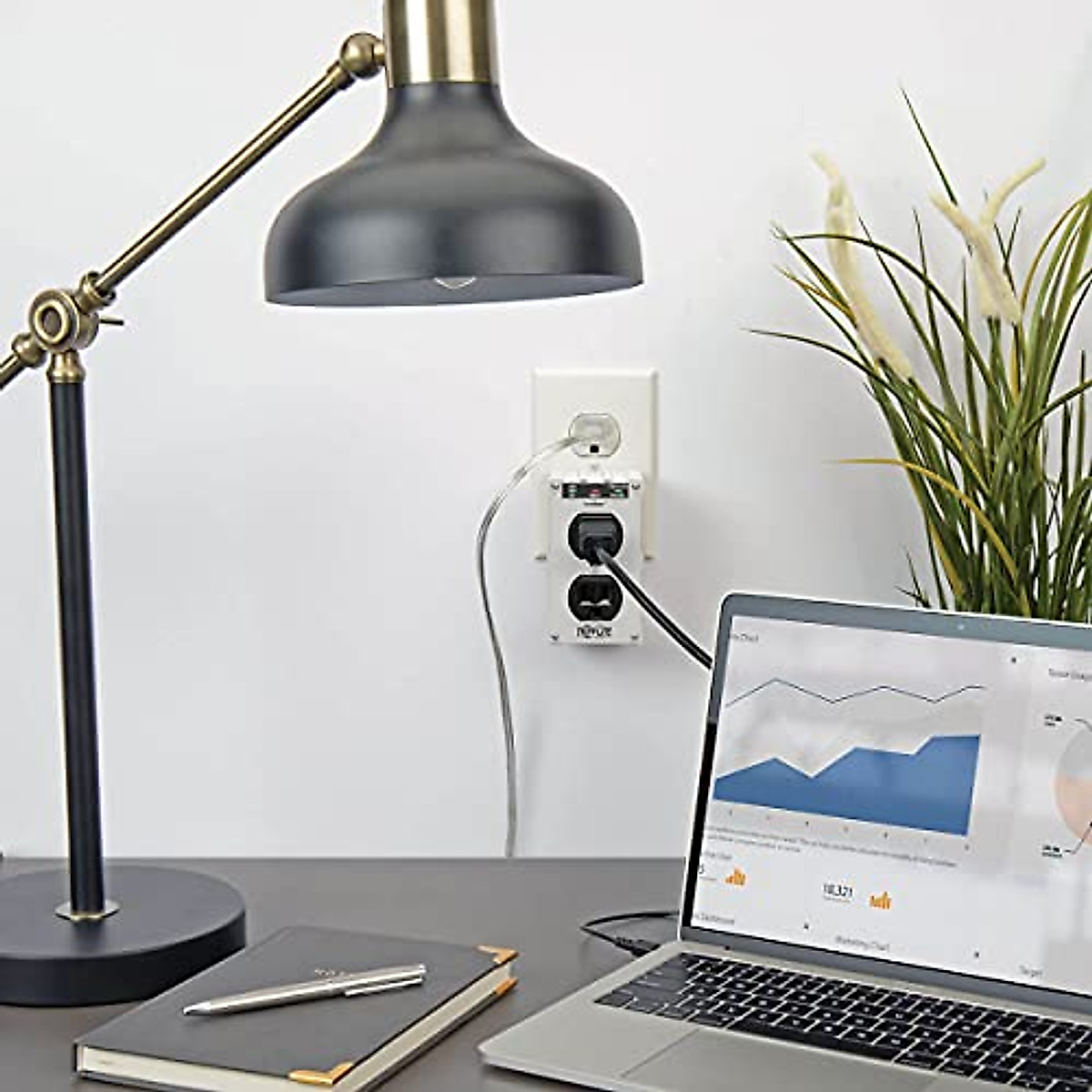 Tripp Lite Isobar 2 Outlet Surge Protector Power Strip, Direct Plug In, Metal, Lifetime Limited Warranty & Dollar 10,000 Insurance (ISOBLOK2-0), White