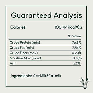 Yak9 Cheese Dog Chews, High Protein Dog Treats, Natural, Rawhide Free, Non GMO, Long Lasting Dog Chews with Vitamins & Minerals, Dog Treats for Medium Breeds Under 75 Lbs, Yak & Cow Milk, 1 Piece