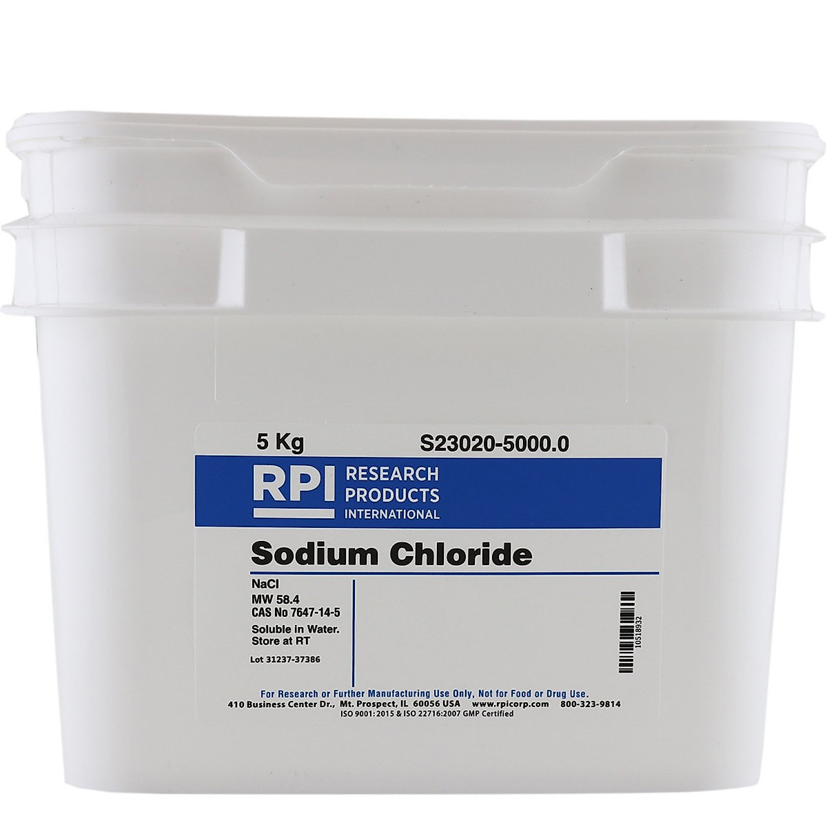 Sodium Chloride, 5 Kilograms