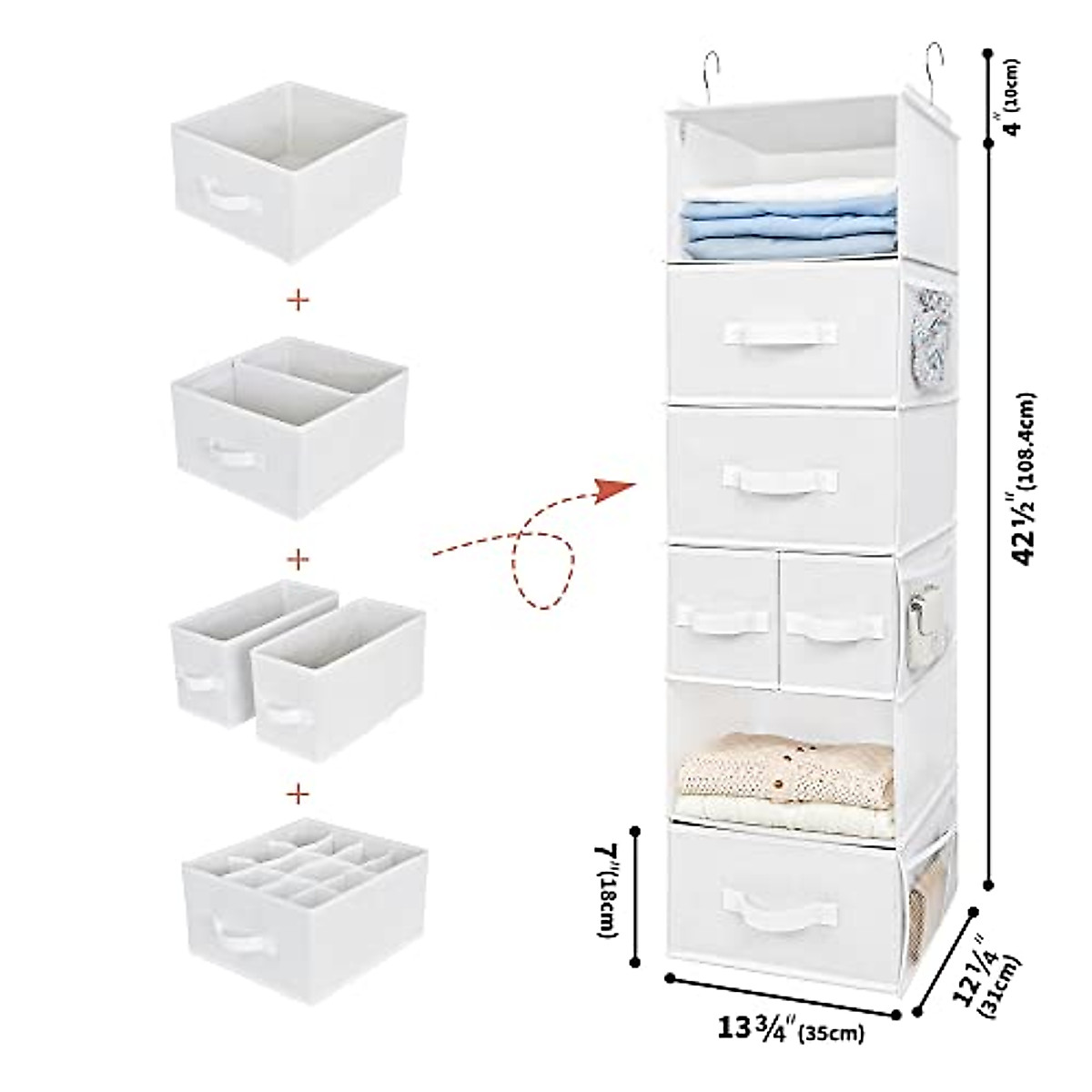 GRANNY SAYS Bundle of 1-Pack Closet Door Organizer & 3-Pack Storage Containers for Organizing