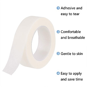 TUPARKA 18 Pack Eyelash Tape White Paper Fabric Tape for Eyelash Extension Supply, 0.5 Inch x 10 Yard Each Roll