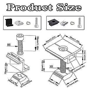 6 pcs Solar Panel Clamps Solar Panel Mounting Aluminum Rail End Clamps Z Bracket Mid Clamps Mounting Brackets Solar Panel for Mounting Solar Panels for RVs, Boats, Roofs, Walls (30mm)