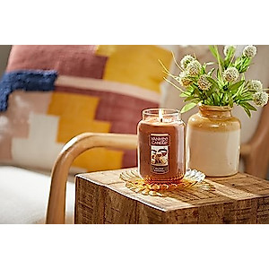 Yankee Candle Salted Caramel Scented, Classic 22oz Large Jar Single Wick, Over 110 Hours of Burn Time, Perfect for Gifting