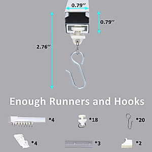 6ft Ceiling Track for Curtains, Never Rust & Enough Rollers and Hooks & Slide Quietly Curtain Track Rail for Window: Suitable for Bathroom, Shower Room, Bedroom, Hospital, RV, Camper