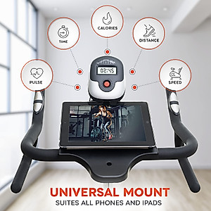 Gymnastics Power Indoor Exercise Bike Heavy-Duty 115 LB Magnetic Resistance, Includes 2X1 lb Dumbbells, Stationary Cycling Bikes for Home Exercise