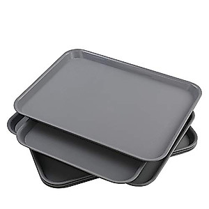 Joyeen Plastic Fast Food Serving Tray, 6 Pack Restaurant Trays, Grey