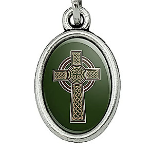 Celtic Christian Cross Irish Ireland Metal Bookmark Page Marker with Oval Charm