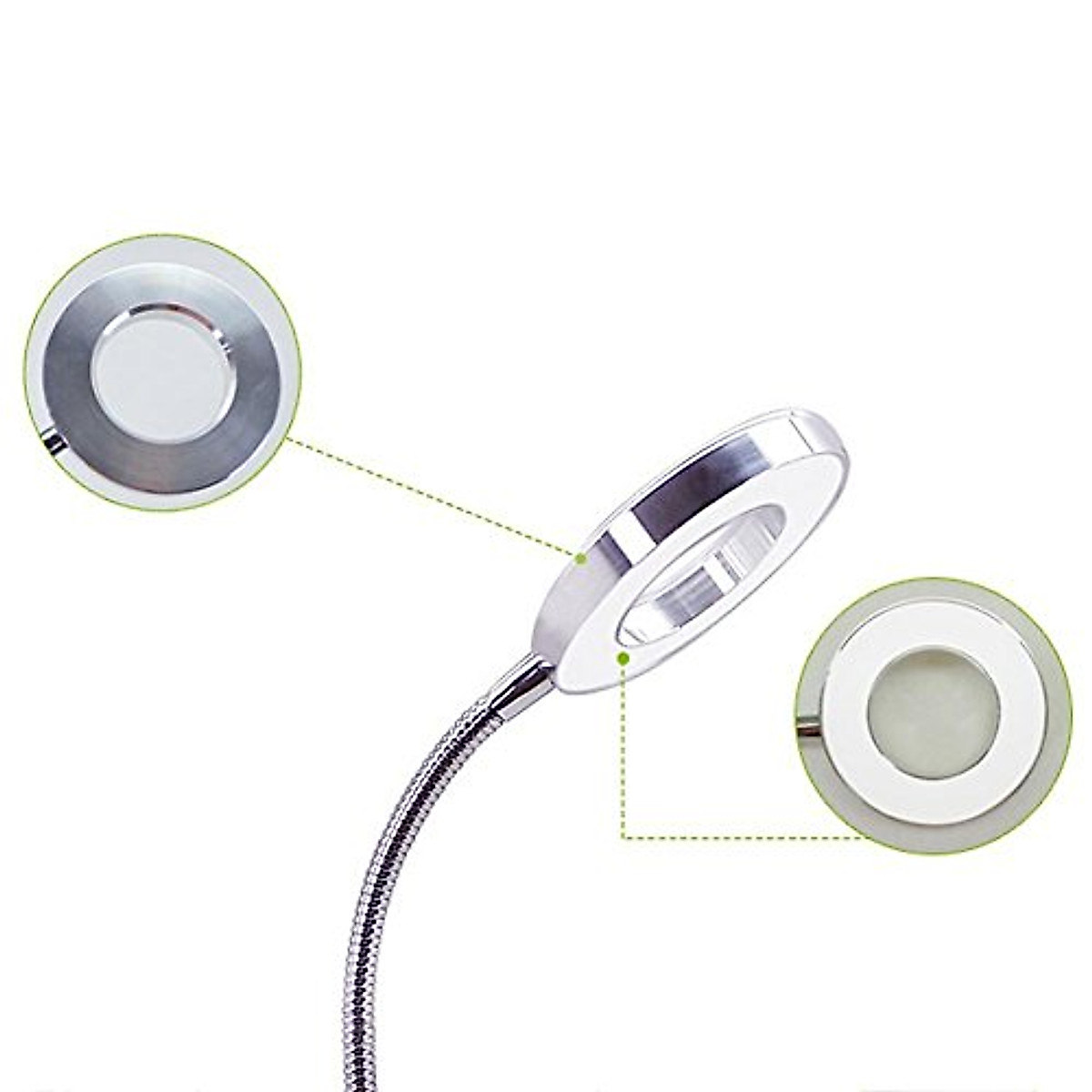 Simlug Magnifying Glass Lamp, Magnifying Light Table Base Holder USB Powered Portable Clamp Table Base Holder Desk Magnifier Lamp Ideal for Eyebrow Tattoo Tattoo