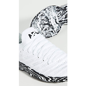 APL: Athletic Propulsion Labs Women's Techloom Wave Sneakers, White/Black/Marble, 8.5 Medium US