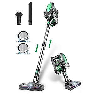 Vactidy Cordless Vacuum Cleaner, Lightweight Stick Vacuum with 20Kpa Suction, Detachable Battery, Max 35mins Runtime, 6 in 1 Handheld Vacuum Cordless for Hard Floor Carpet Pet Hair